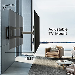 Floating Wall Mounted Shelf AV Mount Shelf - PERLESMITH Full Motion TV Wall Mount