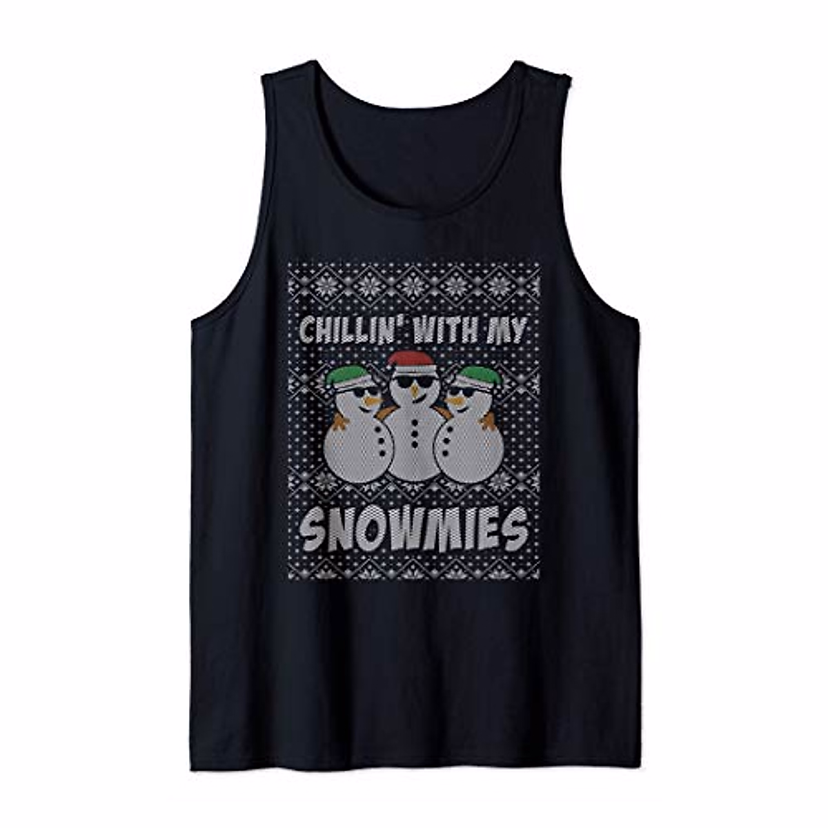Snowman Funny Snow Pun Ugly Christmas Tank Top