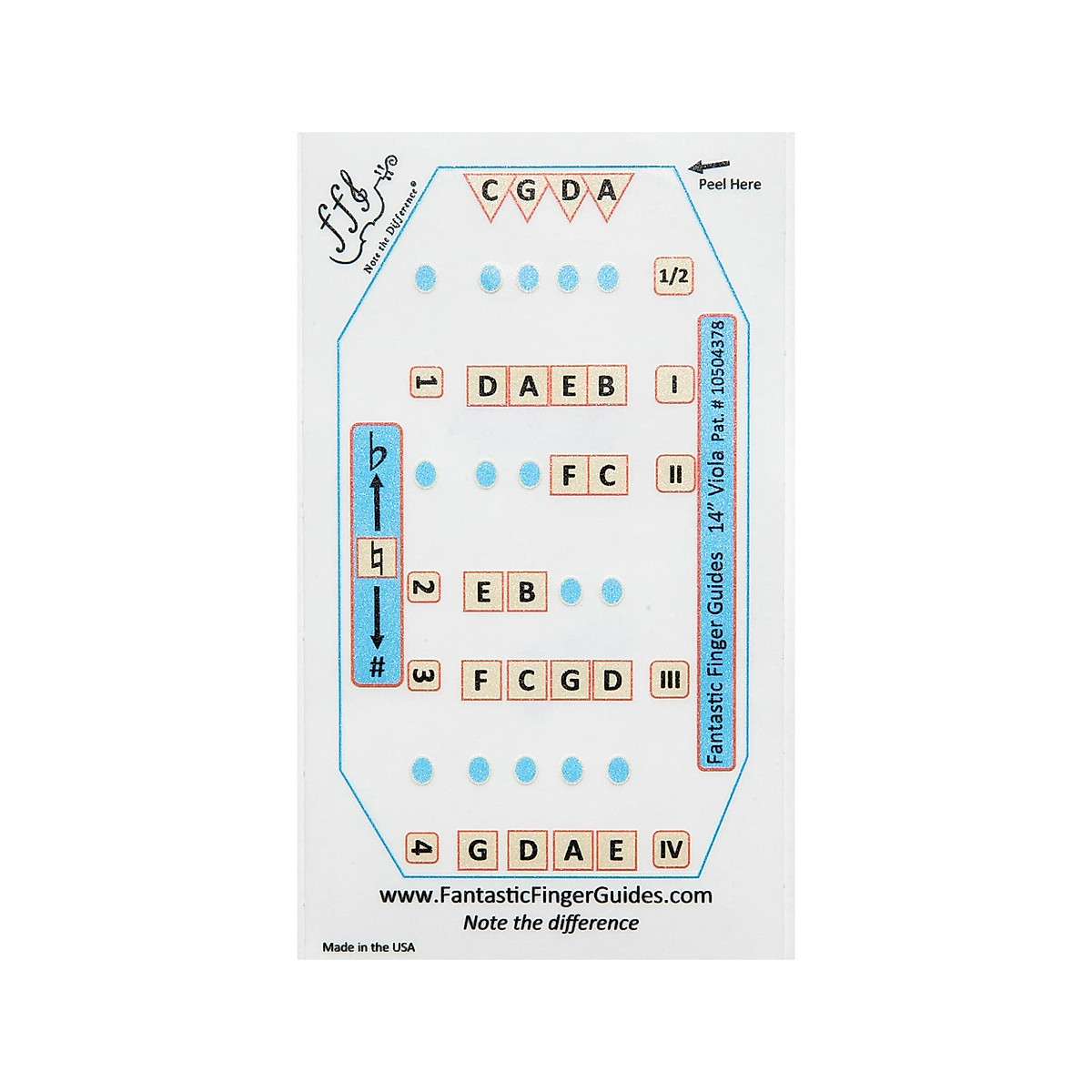 Fantastic Finger Guide for Violas | Stringed Musical Instruments | Fingerboard and Fretboard Stickers for Learning All Notes | Kids/Adult Beginner Viola Finger Guide |14" Size