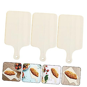 FUOYLOO 3pcs DIY Tray Pizza Cheese Bread Cheese Jewelry Trays Wood Breakfast Tray Wooden Chopping Board Cutting Boards for Crafts Bread Board Bread Serving Plate Blank Wood Tray Steak Set