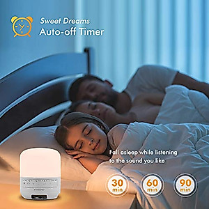 LiviNGPAi White Noise Machine with Adjustable Night Light, 35 High Fidelity Soothing Sounds, 0-100 Dimmable Color Changing Light, Portable Sleep Noise Maker Machine for Home, Office, Travel