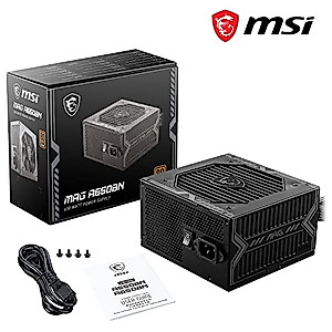MSI MAG A650BN Gaming Power Supplyr - 80 Plus Bronze Certified 650W - Compact Size - ATX PSU