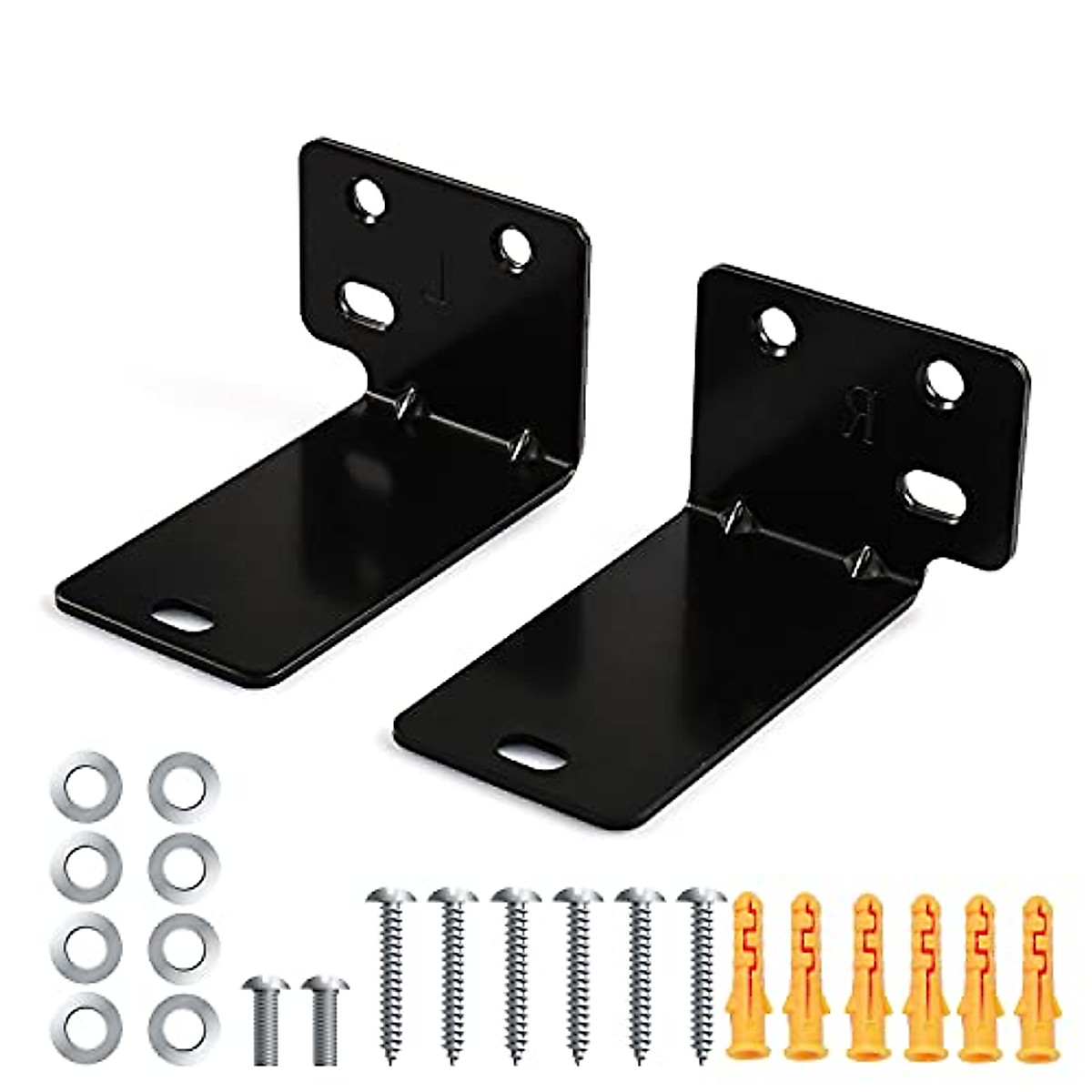 Suixing Universal Wall Mount with Hardware Kit Sound Bar Mounts Mounting Bracket Compatible Most of Soundtouch/Soundbars Home Theater System Wall Mount Brackets-Black