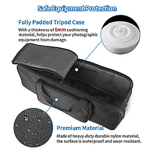 HEMMOTOP Tripod Bag, 31.5x8.3x8.3in Tripod Carrying Case Heavy Duty, Mic Stand Bag with Double Zipper Tent Pole Bag with Large External Pocket Fits Tripod/Micphone stand up to 31 Inches