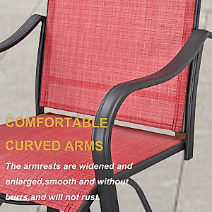 PatioFestival Patio Swivel Bar Stools Outdoor High Bistro Stools Height Chairs All Weather Garden Furniture Bar Dining Chair,Set of 2