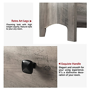 Vikiullf Dresser and Nightstand Set - 3 Pieces Bedroom Set with 7 Drawer Dresser and 1 Drawer Nightstands, Wood Double Dresser, Grey Wood Grain