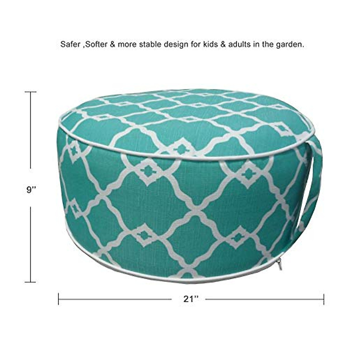 Inflatable Ottoman footrest Stool with Portable air Pump and Storage Bag or Pouch Used for Outdoor or Indoor Travel Portable Camping Backyard Patio Garden Home Yoga footrest Stool (Turquoise)