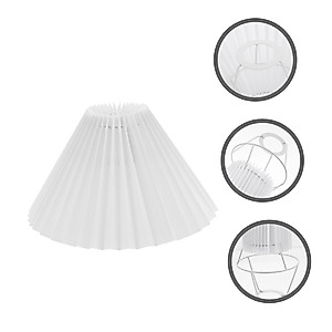 NOLITOY 1Pc Pleated lampshade retro home decor flower embellishments white lamp shade table fabric lamp shade Table Lamp Lampshade mushroom lamp Durable Lampshade Cloth Lampshade Simple