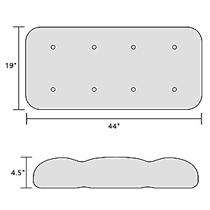 INFBLUE Tufted Bench Cushion for Outdoor Furniture Patio Swing Cushions Overstuffed Outdoor Loveseat Cushions with Round Corner 44" x 19" (44'' x 19'' x 5'', Dark Grey)