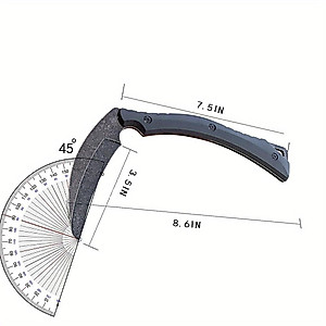 WILD TACTICAL Fixed Blade Sickle Knife, Stonewashing Full-Tang Survival Knifes for Outdoor Camping and Fishing Knives with Nylon Sheath