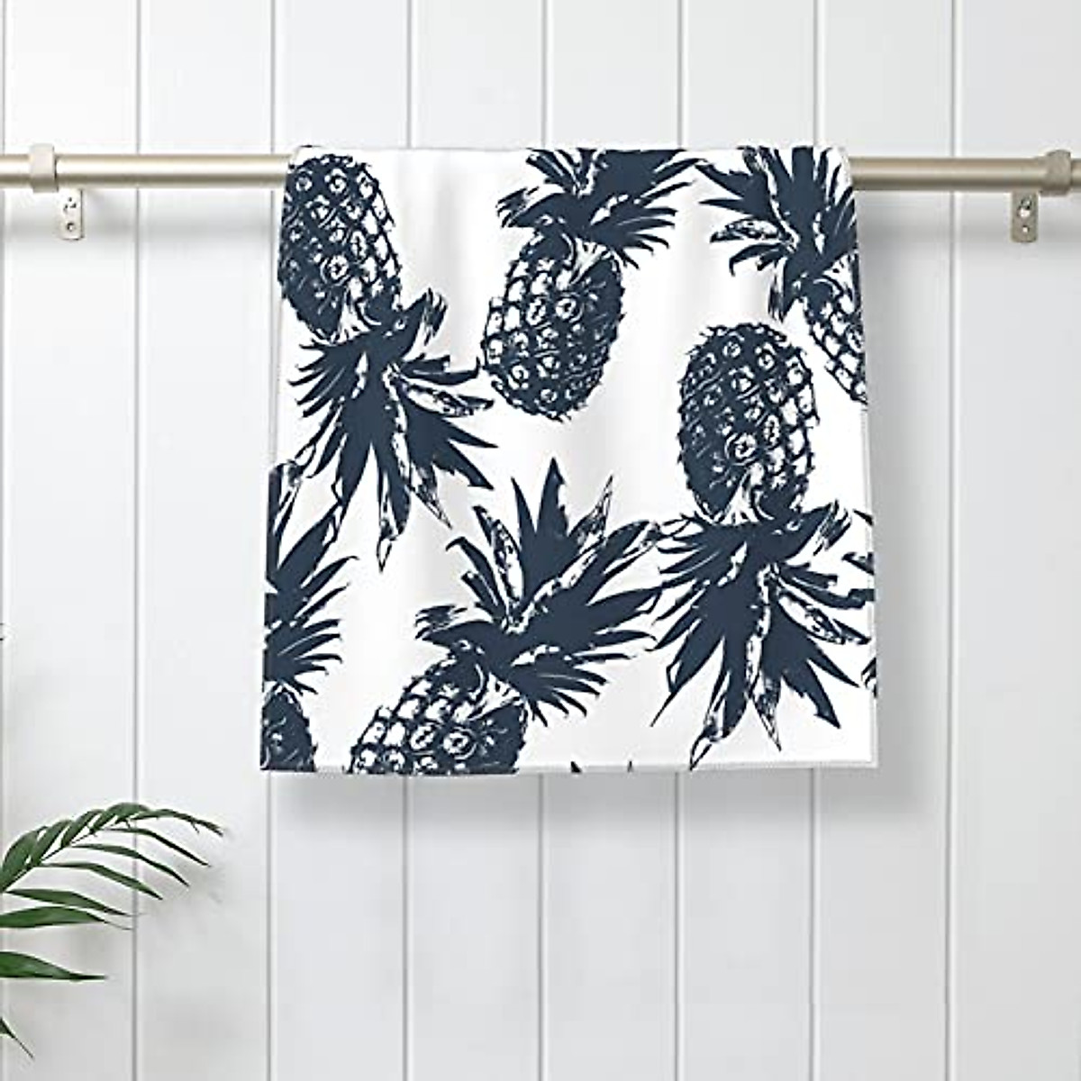 Dark Blue Pineapple Hand Towel Watercolor Summer Fruit Face Towel Soft Fingertip Graphic Hand Towels for Bathroom Kitchen Hotel Yoga & Gym 27.5 X 15.7'