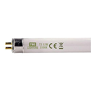 TBE LIGHTING 13w / 21 inch Soft White 3500K Tubes - F13T5/D Fluorescent Tube Lamps 21''- CFL Bulbs - G5 2-Pin Base Fittings - T5 High Efficiency Lamps (4-Pack)