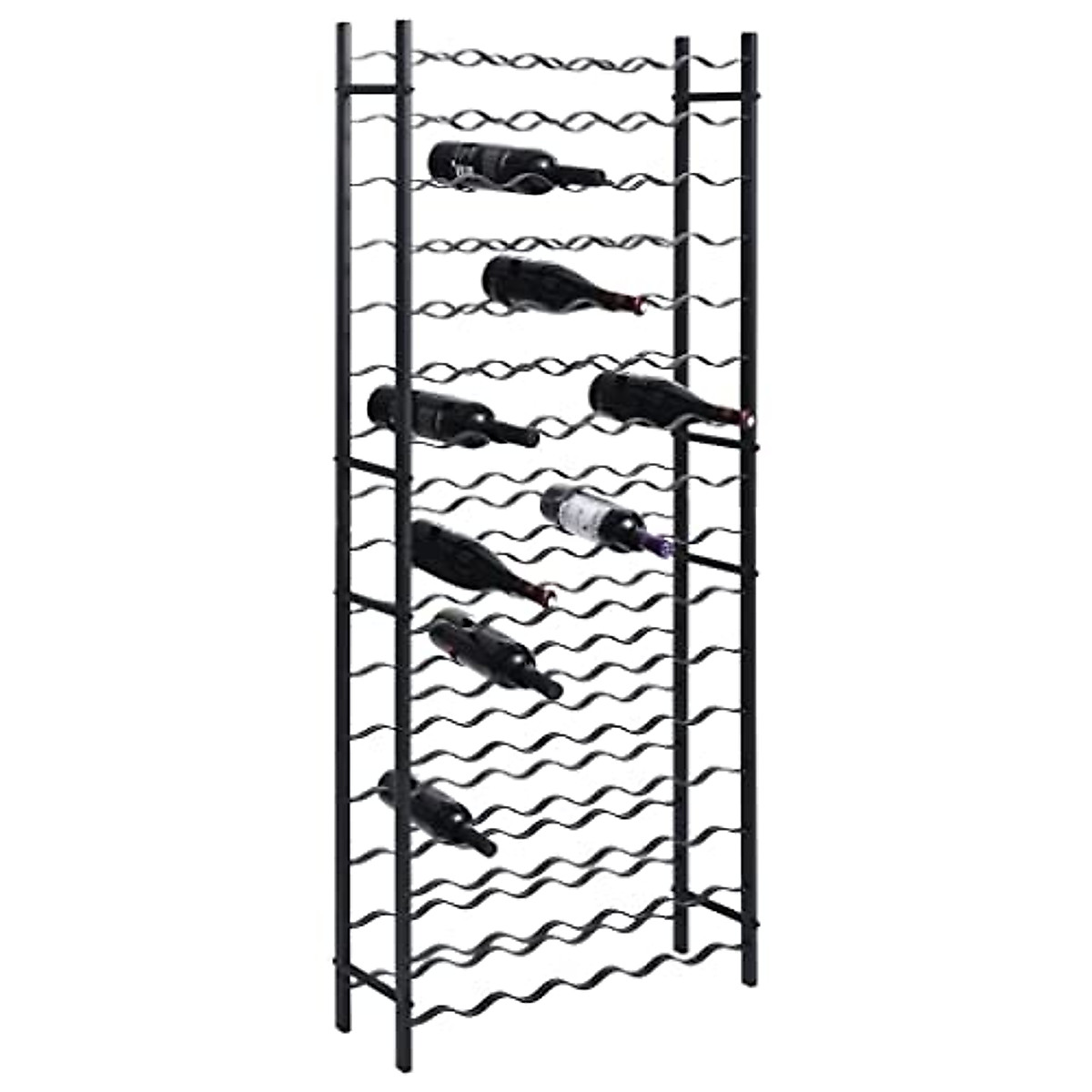 Matalde 16 Tiers Iron Wine Rack Holds 95 Bottles Freestanding Floor Bar Storage and Display Rack Storage Rack for Kitchen, Bar, Pantry, Wine Cellar