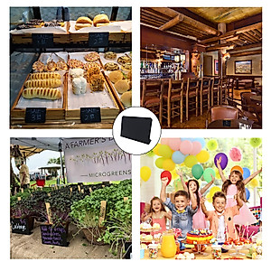 Medsuo 6pcs Mini Chalkboard Signs, L-Shape Small Blackboard with 2 Erasable Blackboard Pens for School, Weddings Table Sign, Party Food Signs, Bakery, Message Board Signs (4 x 2.8 inch)