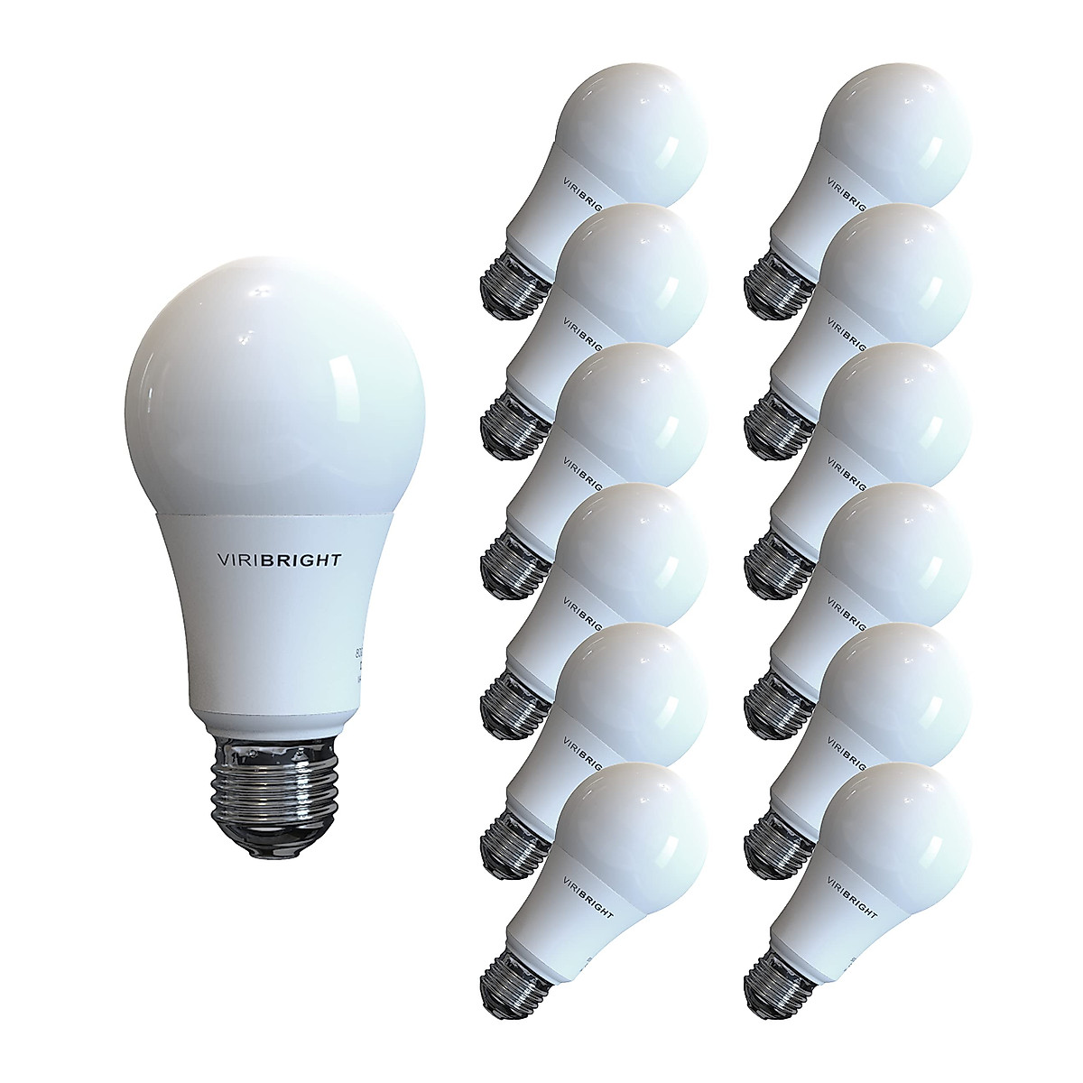 Viribright 751659-12 3038 LED Light Bulb, 100W Equivalent (13W) 6500K General Purpose a-Style, E26 Edison Base (Pack), Daylight, Pack of 12