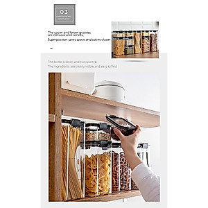 Generic Airtight Food Storage Container with Lid Plastic Kitchen Pantry Organizers and Storage Container for Cereal Flour Sugar Dry Food (small), clear