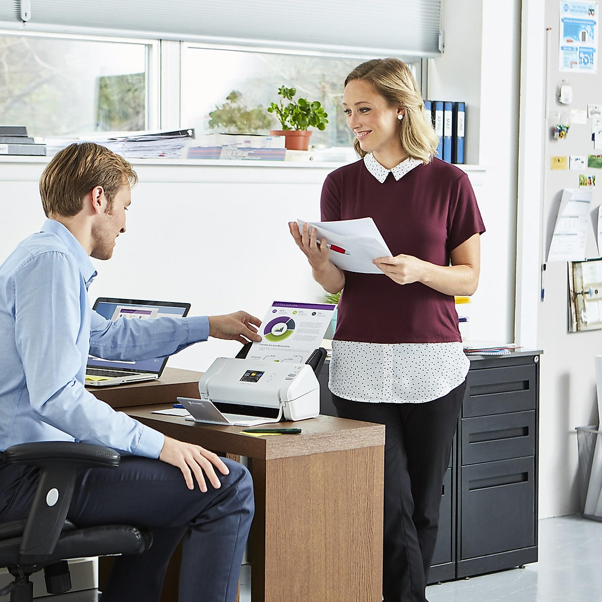 Brother Wireless High-Speed Desktop Document Scanner, ADS-2700W, Touchscreen LCD, Duplex Scanning