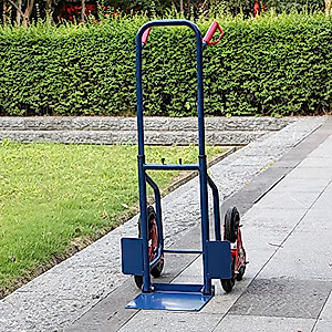 440lbs Heavy Duty Stair Climbing Cart - Portable Moving Dolly Hand Truck with 6 Wheels - Foldable Trolley for Upstairs Cargo Furniture Transportation with Rubber Wheels and Telescopic Handle - Blue