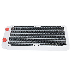 Water Cooling Radiator,240mm Computer Water Cooling White Copper Heat Sink with 12 Pipes,PC Water-Cooled Tube Easy to Install,Suitable for Computer Water Cooling Systems,Beauty Apparatus