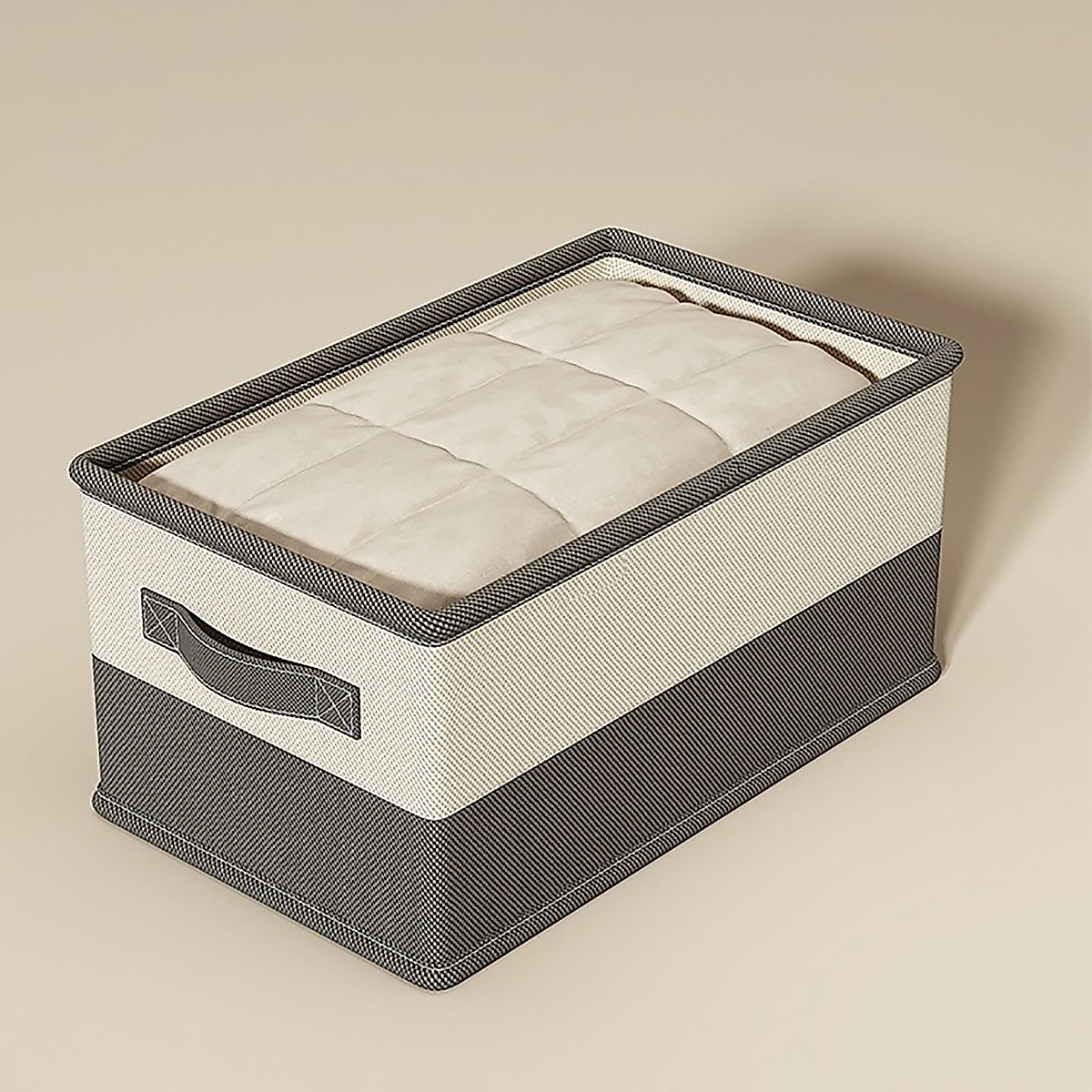 Storage Bins for Closet Shelves Fabric Collapsible Storage Baskets Cloth Box Containers with Handle Cube Wardrobe Organizer for Home Clothes Toys Towels Organizing (11.8 × 9.45 × 6.69 Inch)