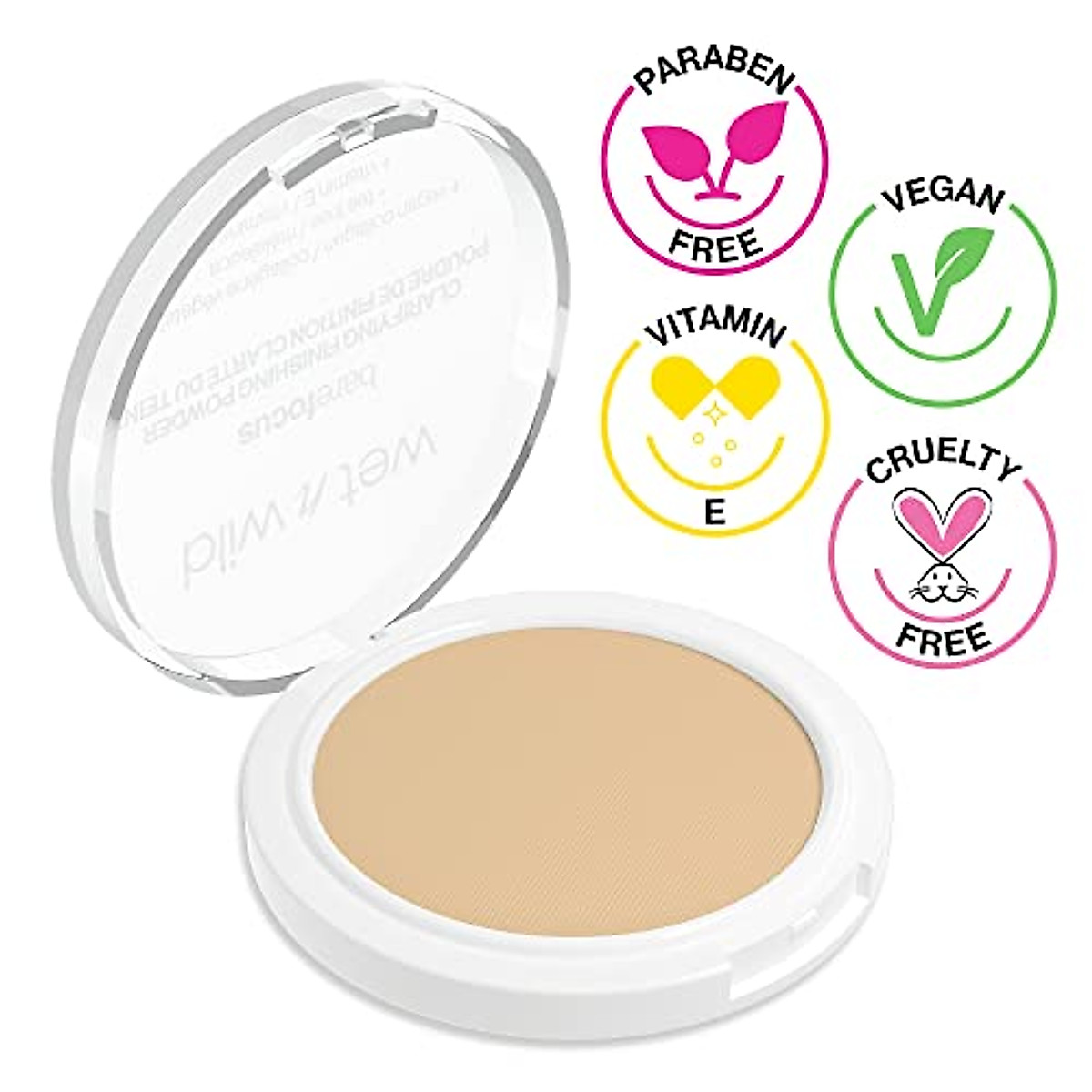Wet n Wild Bare Focus Clarifying Finishing Powder | Matte | Pressed Setting Powder Medium-Tan