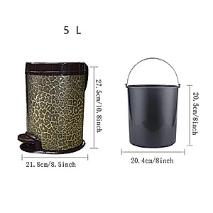 Trash Bin Trash Can Wastebasket Round Bathroom Step Trash Can, Durable Steel Pedal Garbage Bin Dual Buckets with Soft Close Step Garbage Can Waste Bin (Color : OneColor, Size : 8l/2.1gallon)