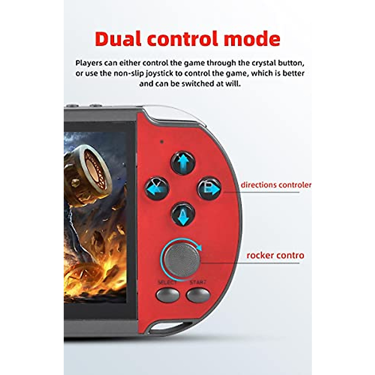 HLF 5.1-inch screen hd casual handheld game console with built-in 11000 vodeo games portable game retro nostalgic mp3 mp4 AV-out to TV game can be saved/added/deleted