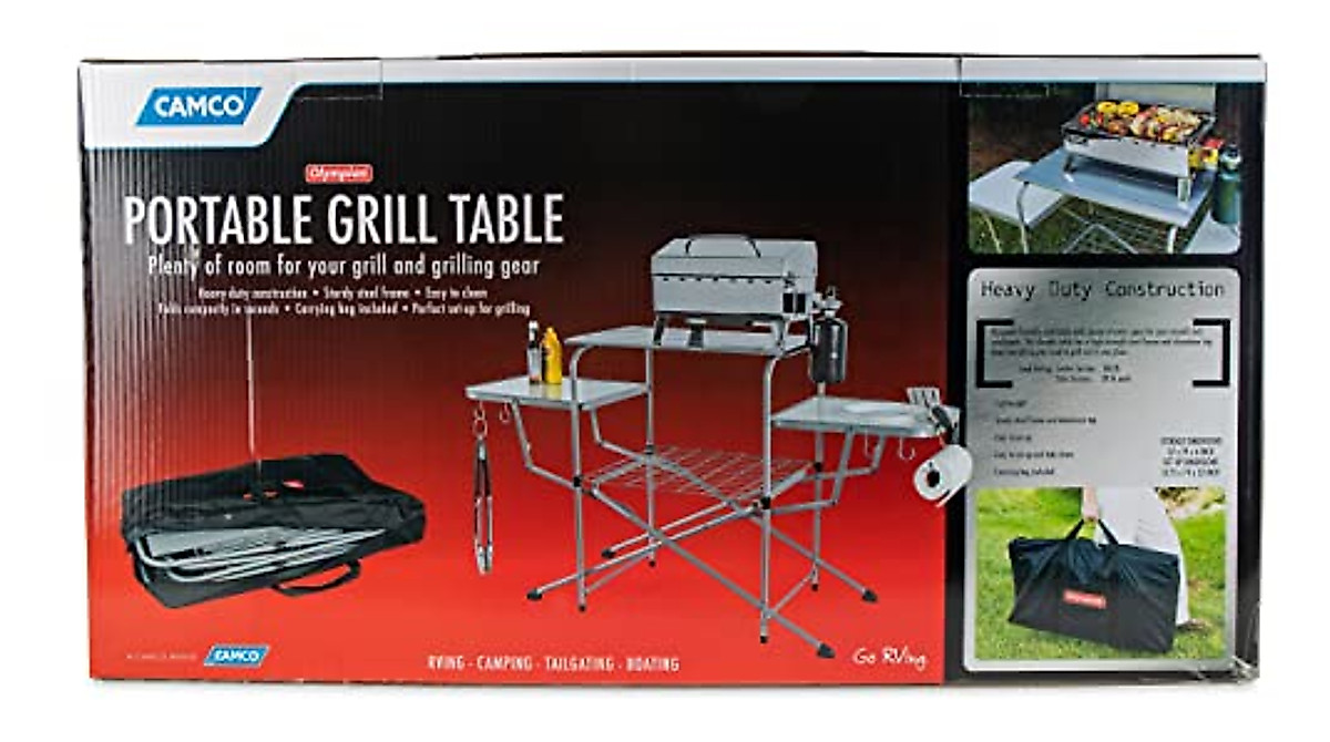 Camco Portable Grill Table - Perfect for Camping & BBQs
