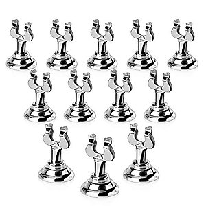 New Star Foodservice 23428 Triton Harp Clip Style, Place Card/Table Number Holder, 1.5 Inch, Silver, Set of 12