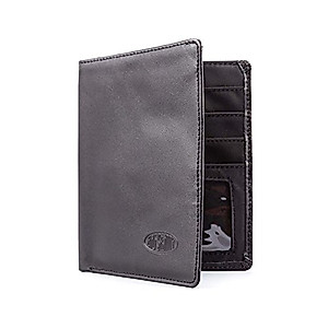 Big Skinny Leather Traveler Slim Wallet, Holds Up to 20 Cards and 4 Passports, Black