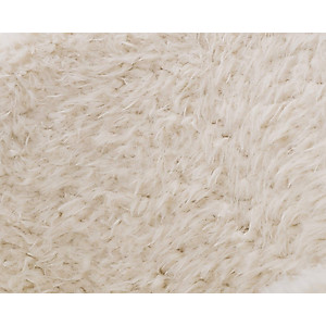 Wahson Faux Fur Armchair Modern Accent Chair with Chrome Base Leisure Swivel Chair Height Adjustable,Occasional Chair for Living Room/Bedroom/Lounge (Cream-Curly Fur)