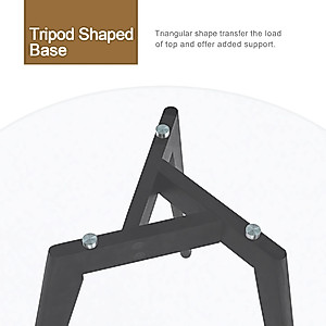 ivinta Round Glass Dining Table for 2-4 People, Modern Leisure Table with Wood Legs for Kitchen Dining Room Living Room, Space Saving, 31.5 inch RD80 (Black)