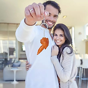 Honbay 8PCS Imitation Food Keychain Artificial Fake Chicken Leg Chicken Wing Shrimp Pendant Keyring Faux Food Key Fob PVC Key Chain Car Key Holder Key Rings Backpack Christmas Tree Hanging Ornament