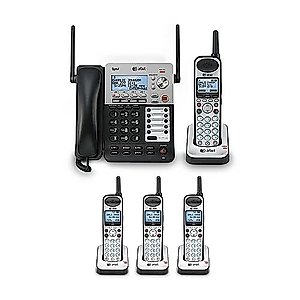 AT&T SB67118 / SB67138 SynJ 4-Line Extendable Range Corded-Cordless + (3) SB67108 Cordless Handsets
