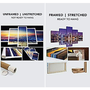 HD Printed Car Art Painting 5P Wall Decor FORD MUSTANG GT500 ELEANOR CANVAS SET Canvas Decor Painting (12x16x2 12x24x2 12x32,Unframed)