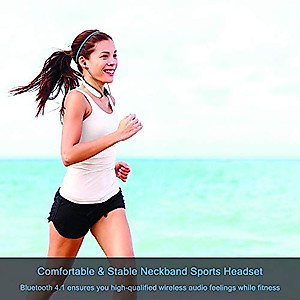 Foldable Bluetooth Headset, Beartwo Lightweight Retractable Bluetooth Headphones for Sports&Exercise, Noise Cancelling Stereo Neckband Wireless Headset (with Carry case)