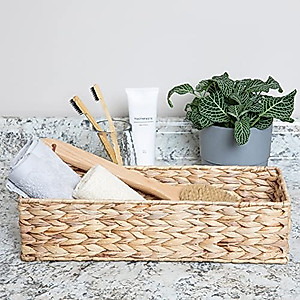 Household Essentials, Natural Water Hyacinth Rectangular Storage Basket