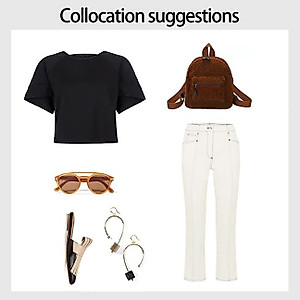 Hikuality Cute Plush Backpack Mini Shoulder Bags Casual Purse Handbags With Adjustable Shoulder Straps for Everyday Use (Brown)