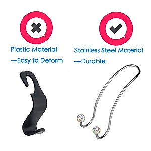 SAVORI Auto Hooks Bling Car Hangers Organizer Seat Headrest Hooks Strong and Durable Backseat Hanger Storage Universal for SUV Truck Vehicle 2 Pack (AB)