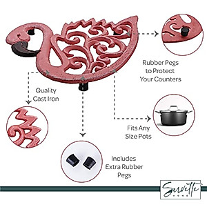Cast Iron Pink Flamingo Trivets for Hot Dishes
