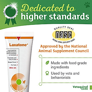 Vetoquinol Laxatone: Oral Hairball Lubricant Gel for Cats – Maple Flavored, 2.5oz