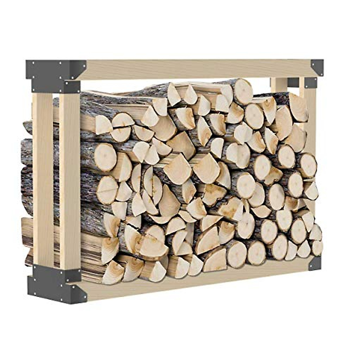 c2M Width Adjustable Outdoor Firewood Log Storage Rack 68 Piece Bracket Kit (2 Pack) | Heavy Duty Adjustable Custom Wood Storage Holder for Fireplace or Firepit | Made in the USA
