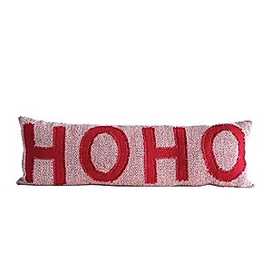 Creative Co-Op Ho Cotton Woven Pillows, Red