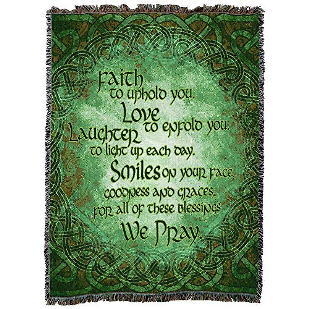 Pure Country Weavers Irish Blessing Blanket - Faith to Uphold You, Love to Enfold You - Celtic Gift Tapestry Throw Woven from Cotton - Made in The USA (72x54)
