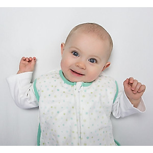 Amazing Baby Microfleece Sleeping Sack, Wearable Blanket with 2-Way Zipper, Use After Swaddle Transition, Playful Dots, SeaCrystal, Large 12-18 Month