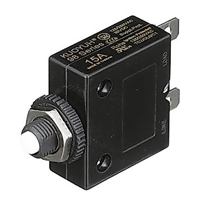 SEACHOICE 13131 Push Button Circuit Breaker 15A, Black
