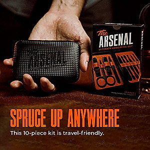 Ultimate Men's Grooming Kit, 10-Piece Set - The Arsenal Gift Set by Wild Willies, Multi-Purpose Manicure, Pedicure & Facial Tools Include Nail Clippers, Scissors, Tweezers & Blackhead Remover