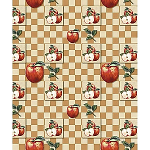 Magic Cover Vinyl Top Non-Adhesive Shelf Liner 12-inch 5-feet Apple Check Pack of 6 Multi Color