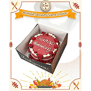 qiqee Thanksgiving Brown Pumpkin Cake Boxes 10x10x5 inch Bakery Box with Window 12packs Pastry Box For Thanksgiving
