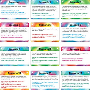 Really Good Stuff Social Skills Discussion Cards - Set of 20 Conversation Cards for Kids - Social Emotional Learning Activities for Understanding Social Rules and Developing Essential Social Skills